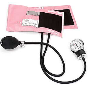 Prestige Medical Premium Adult Aneroid Sphygmomanometer, Pastel Pink