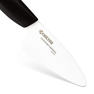 Kyocera Advanced Ceramic Revolution Series 3-inch Mini Prep Knife, Black Handle, White Blade