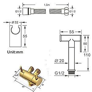 MINJING Handheld Bidet Sprayer with Angle Vavle, Stainless Steel Toilet Cleaner Bidet Sprayer Set, Baby Cloth Diaper Sprayer and Shower Wash Hose,Titanium Gold Round