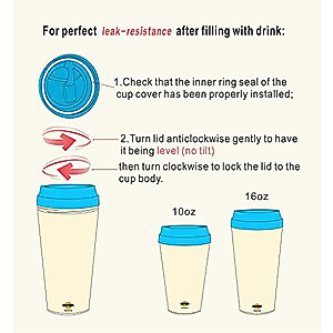 evron Spill Proof Travel Mug with Anti-Leak Locking Lid, Insulated Double-Wall Coffee Mugs for Hot and Cold Drinks (16oz 4 Pack)