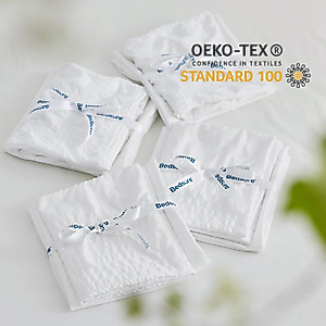 Bedsure Bed in a Bag Queen - Queen Comforter Set 7 Pieces Plaid Seersucker Bedding Set, Soft Lightweight Down Alternative Comforter, Queen Bed Set (White Plaid, Queen)