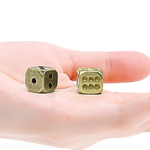 4pcs Ancient Brass Dice Solid Metal RPG Role Playing Game Dice Learning Dice Party Supplies