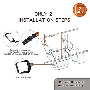 njnj Dog Car Seat Cover for Back Seat - Waterproof Dog Half Hammock for Cars,Scratchproof Pet Backseat Protector,Durable,Non-Slip Booster Seat for Small,Medium and Large Dogs