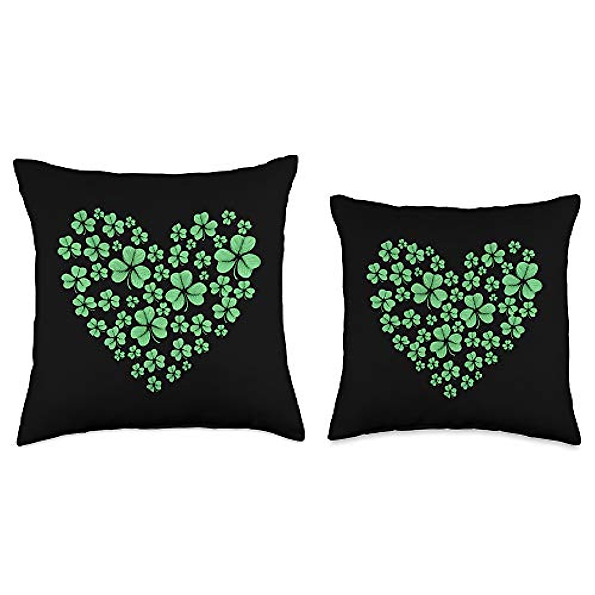 Leprechaun Tribe Happy St Patrick's Day Heart Shaped Shamrock Throw Pillow, 16x16, Multicolor