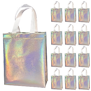 LOOKSGO 12 Pcs Non-woven Reusable Gift Bags With Handles for Party Favor 8W x 4L x10H Size