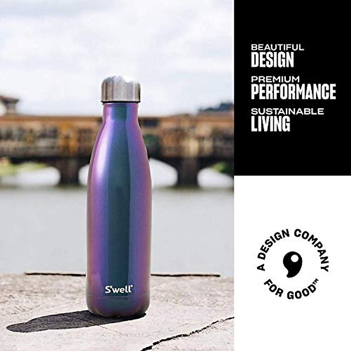 S'well Stainless Steel Water Bottle - 17 Fl Oz - Supernova - Triple-Layered Vacuum-Insulated Containers Keeps Drinks Cold for 36 Hours and Hot for 18 - BPA-Free - Perfect for the Go