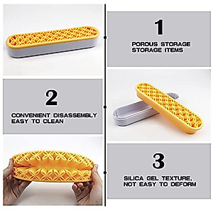 ANRONCH Silicone Makeup Brush Holder, Multi-Purpose Desktop Organizers Make up Brush Stand Holder 5D Diamond Painting Pen Holder Sewing Tool Storage Box Desktop Storage Box for Brush,Painting Brush