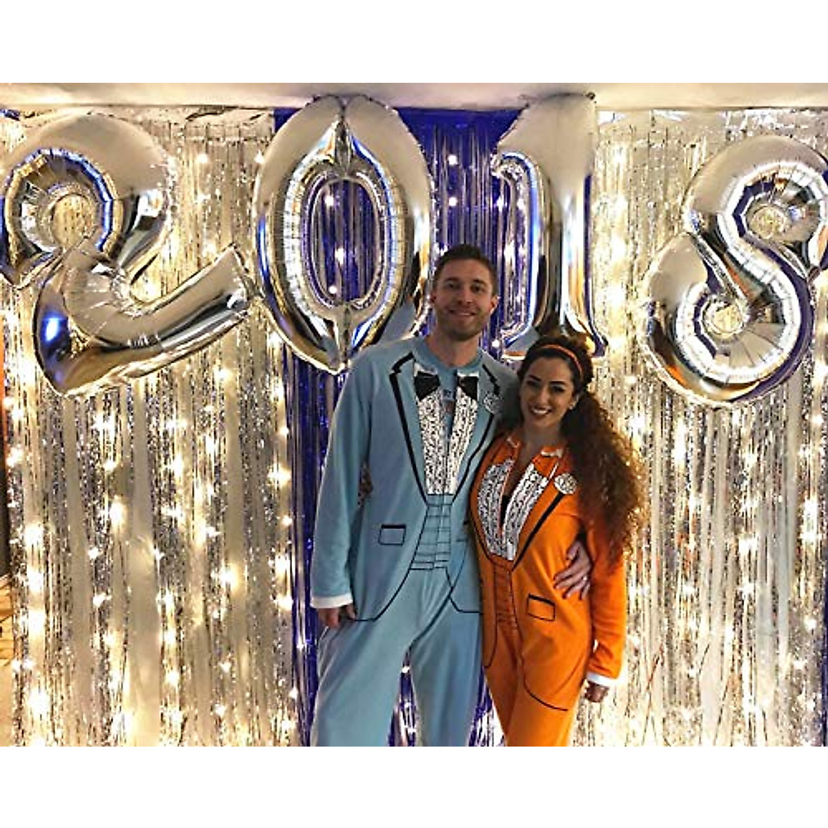 CareCheer 3 Pack 3.2ft x 6.6ft Silver Metallic Foil Fringe Backdrop Tinsel Sparkle Door Window Curtain Backdrop for Birthday Bachelorette Wedding Christmas New Year Party Decorations