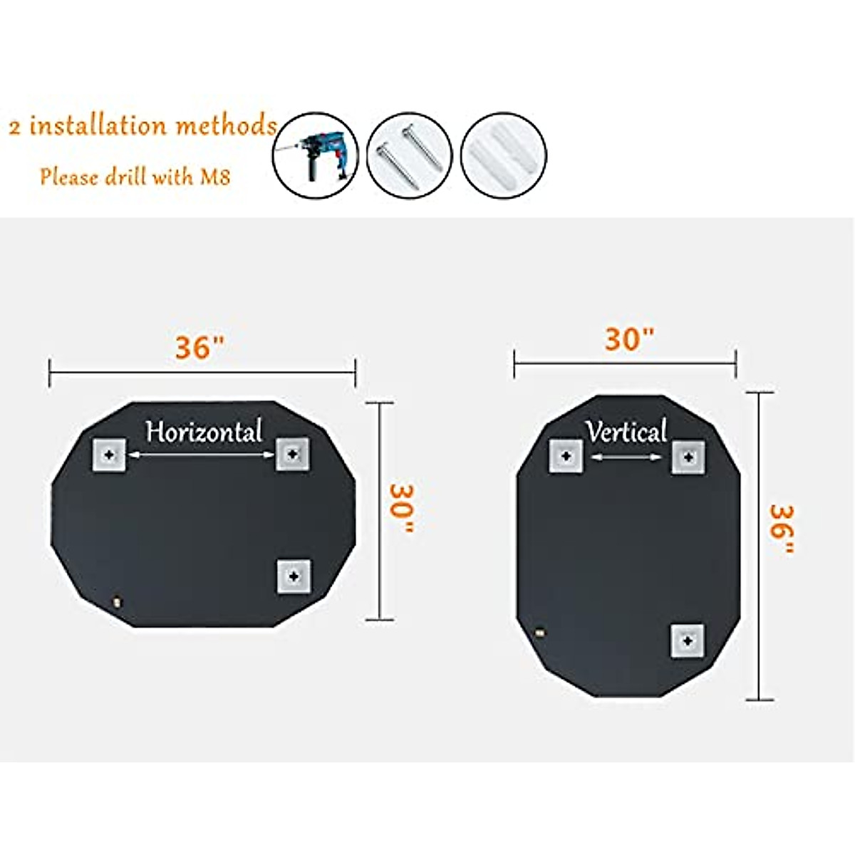 SNUGACE Single Beveled Edge Frameless Wall Mount Bathroom Vanity Mirror, 30” X 36”