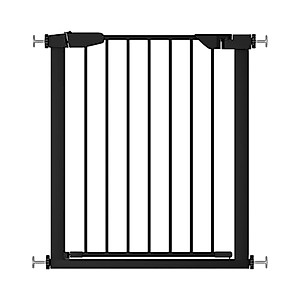 Fairy Baby Narrow Baby Gate for Doorway Stair 22.8"-25.5" Wide Pressure Mounted Pet Gate Walk Thru Child Safety Gate Black