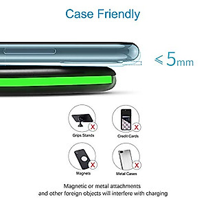 Wireless Charger 10W Qi Fast Wireless Charging Pad,7.5W Compatible with iPhone 11,11 Pro,11 Pro Max,Xs Max,XR,XS,X,8,8 Plus,10W for S10,S10+,S9,S8,Note 10,10+,9,8,AirPods(No AC Adapter)