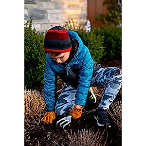 G & F Products 5013M JustForKids Kids Genuine Leather Work Gloves, Kids Garden Gloves, 4-6 Years Old