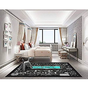 Home Area Runner Rug Pad Hand Drawn About Mathematics on Chalkboard with The World Science in Thickened Non Slip Mats Doormat Entry Rug Floor Carpet for Living Room Indoor Outdoor Throw Rugs