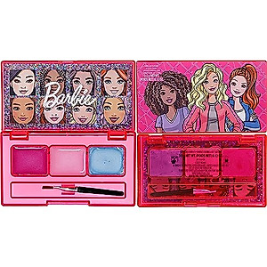 Barbie - Townley Girl 15 Pcs Makeup Filled Backpack Cosmetic Gift Set with Mirror Includes Lip Gloss, Nail Polish, Hair Bow & More! for Kids Girls, Ages 3+ Perfect for Parties, Sleepovers & Makeovers