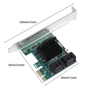 SATA 3.0 Expansion Card, 4Port PCIE to SATA 3.0 Expansion Controller Card, Rear SATA3.0 Interface, 4U, 2U Universal, Thick GoldPlated PCIE Interface, Fourlayer Circuit Board, Three Modes