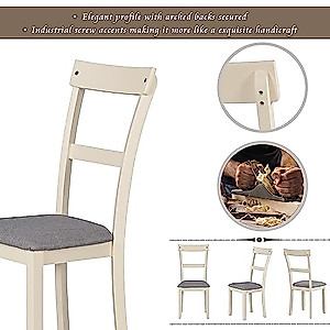 WOZNLA Comfortable Room 5-Piece Classic Counter Height Dining Set-Elegant Wood Kitchen Table, Padded Chairs-Ideal for Family Gatherings, Onesize, Brown