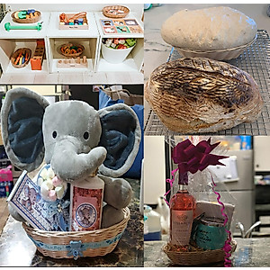 Yesland 16 Pack Plastic Oval Basket, Food Storage Basket &amp; Fruit Basket, 8-3/4 x 6-1/4 x 2-3/4 Inches Basket Bin for Kitchen, Restaurant, Centerpiece Display