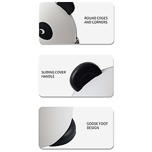 Mini Trash Can With Lid, Cute Panda Trash Can, Removable Small Garbage Can, Tiny Plastic Trash Bin, Swing Top Lid Wastebasket, Counter Garbage Lint Bin For Bathroom,Office,Kitchen,Desk,Coffee Table