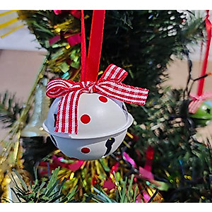 dongye 9 PCS Christmas Bells, Christmas Jingle Bell,Christmas Tree Bells Pendant,Christmas Holiday Party Supplies Craft Bells with Star Cutouts, Red & White & Green Home Garden Christmas Tree Decor