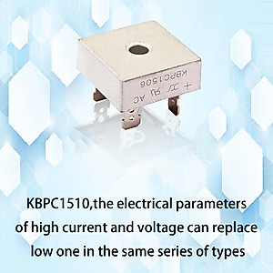 2pcs KBPC1506 Bridge Rectifier DIP-4 Square Bridge 15A/600V GBU Footprint Bridge Stack Cutable Feet