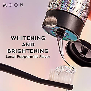 MOON Cosmic Gel Stain Removal Toothpaste, Fluoride-Free, Lunar Peppermint Flavor for Fresh Breath, for Adults (2 Pack)