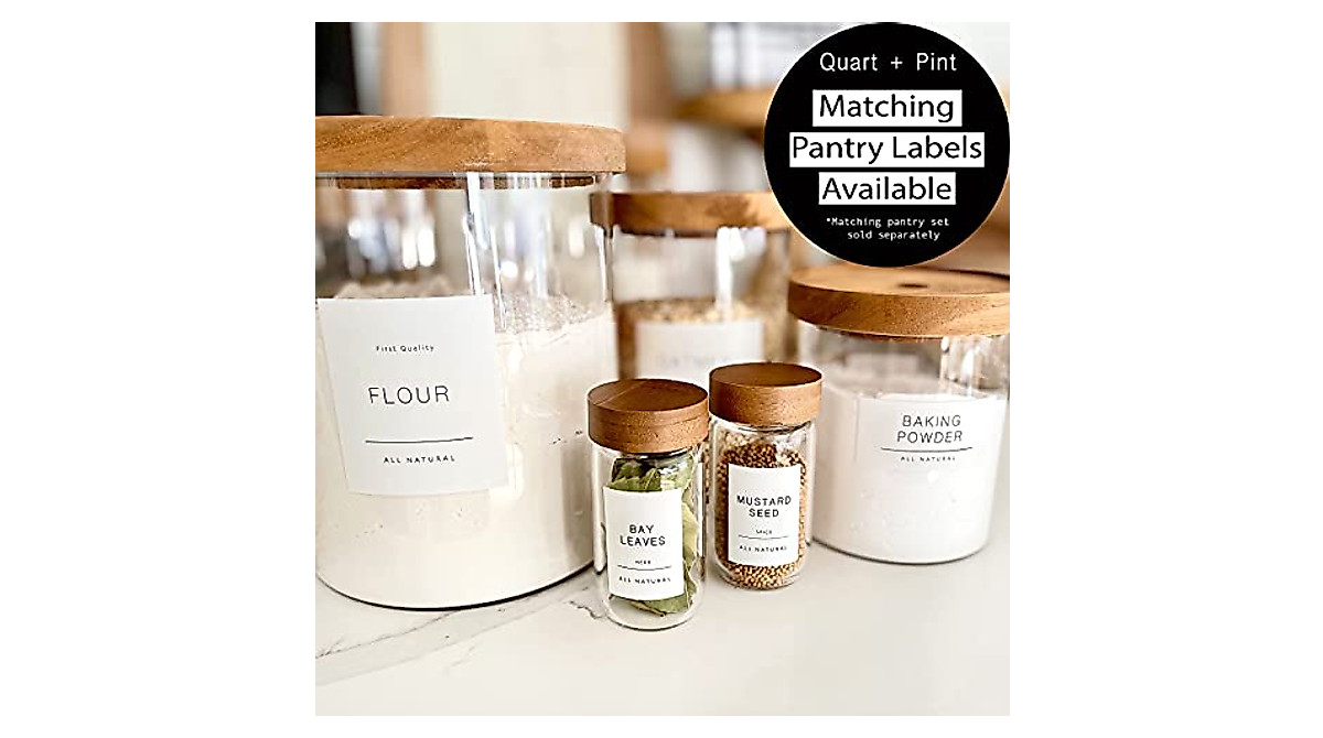 140 Glossy Spice Jar Labels for Kitchen Organization