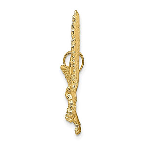 Solid 14k Yellow Gold 2-D EAGLE BEAK TOUCHING CLAWS Charm Pendant - 31mm x 34mm