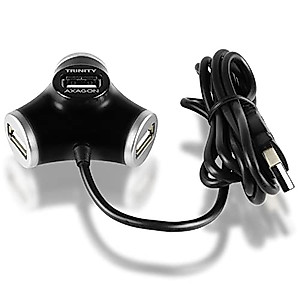 Axagon HUE-X3B USB 2.0 480Mbit/s Black Hub & Concentrator (USB 2.0, USB 2.0, 1.2 m, 480 Mbps, Black, 65 mm)