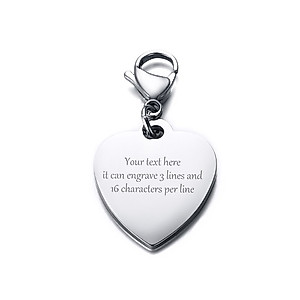 VNOX Customize Keychain-Stainless Steel Heart Shape ID Tag Keychain for Mon Daughter Sister,Charm for Bracelet Handmade Jewelry