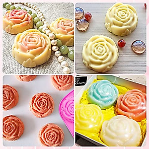 MOTZU 6 Cavity Rose Flower Silicone Ice Cube Candy Chocolate Cake Cookie Cupcake Baking Soap Mould