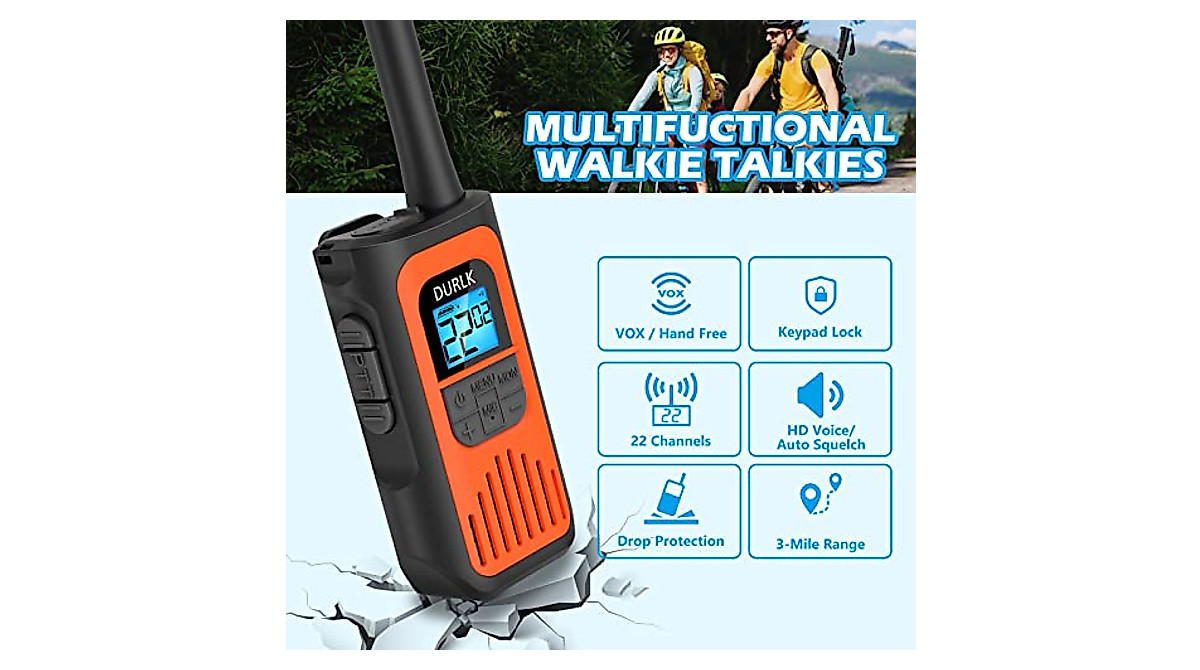 Walkie Talkies 4 Pack, Walkie Talkies for Adults Long Range FRS Walky ...
