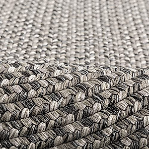 DECOMALL Azure Braided Oval Indoor Outdoor Area Rugs, 4’x6’ Oval Grey