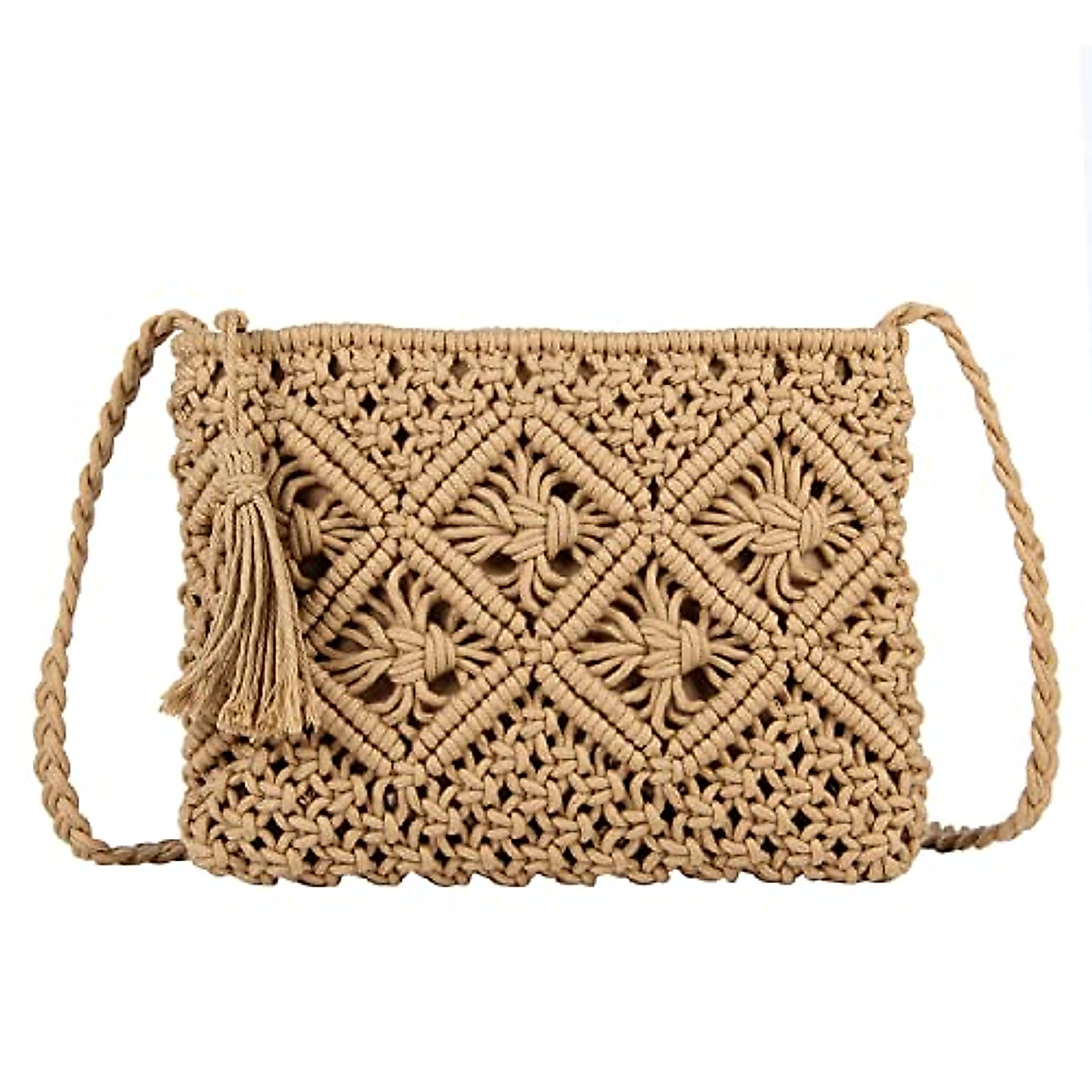 LUI SUI Women’s Handwoven Crossbody Purse Summer Beach Clutch Purses Woven Handmade Shoulder Handbag