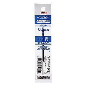 Mitsubishi Pencil uni SXR-80-05 Oil-Based Ballpoint Pen Refill, 0.02 inches (0.5 mm), Blue, 1 Piece