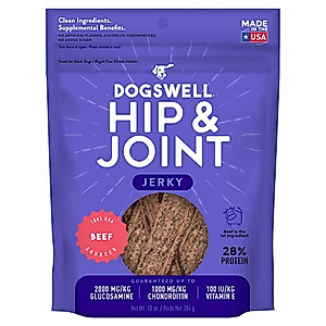 DOGSWELL 842190 Hip & Joint Beef Jerky Pet Food, 10 Oz (842190)