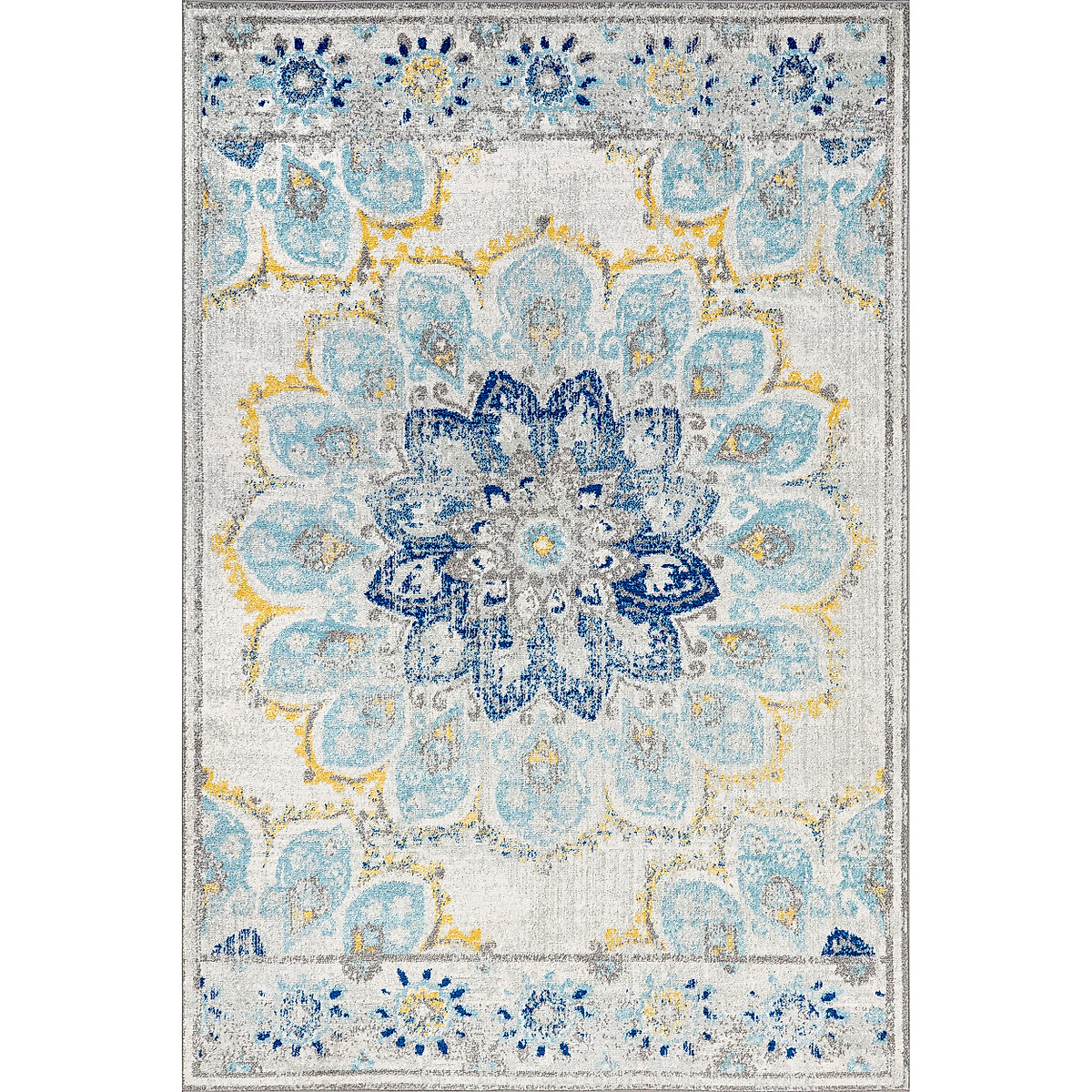 nuLOOM Kiyoko Vintage Floral Accent Rug, 3x5, Blue