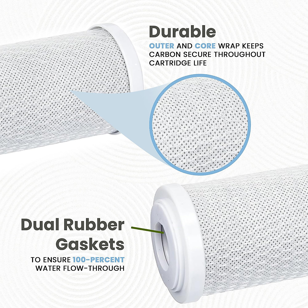 Aquatic Life 10-Inch Pre Carbon Block Replacement Filter Cartridge for RO-DI System Units for Aquarium