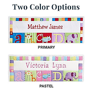 Let's Make Memories Personalized Baby Textured Alphabet Quilt - Pastel Color Design - New Baby