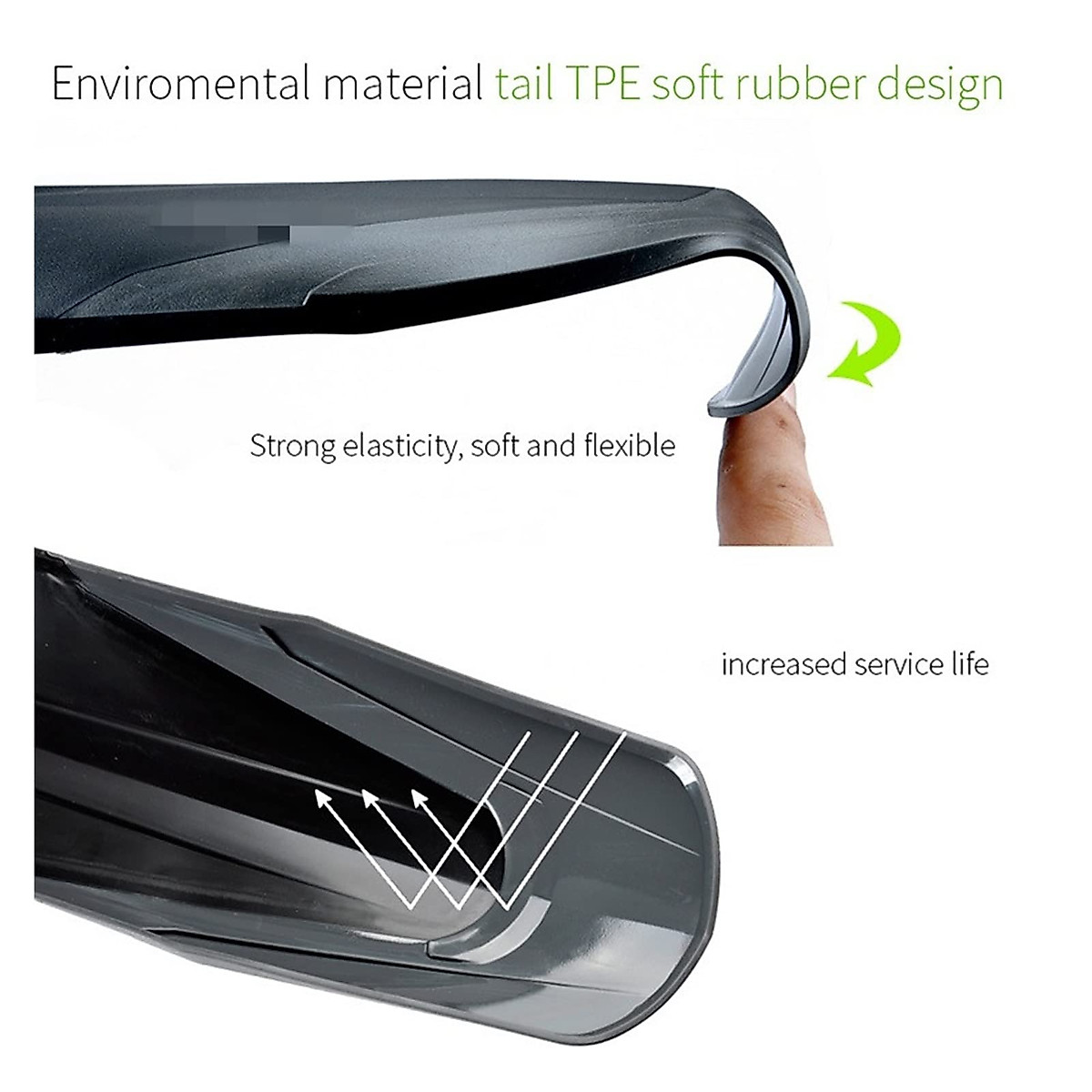 Bike Fender, Portable Bicycle Mudguard,Portable Adjustable Mountain Bike Front and Rear Mud Guard Fenders set, Bike Mudguard Set Fender E-Bike 26 27.5 29 Mountain Bicycle TPE Widen Lengthen Front Rear