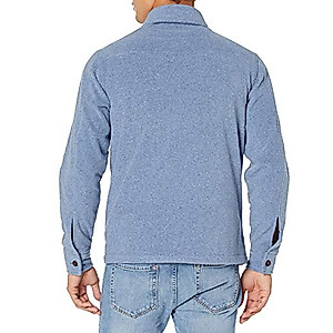 Amazon Essentials Men's Long-Sleeve Polar Fleece Shirt Jacket, Indigo Blue Heather, Medium