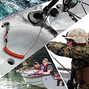 MOCOST 4 ft Breakaway Trailer Cable, Trailer Brake Cable, Stainless Steel Spring Towing Coiled Wire for RV Towing Trailer, Coiled Brake Away Cable with Stainless Steel Carabiner for Breakaway Switch