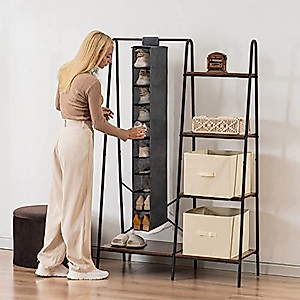 YOUDENOVA Hanging Shoe Organizer for Closet, 10-Shelf Closet Shoe Organizers, Hanging Shoe Rack, Grey