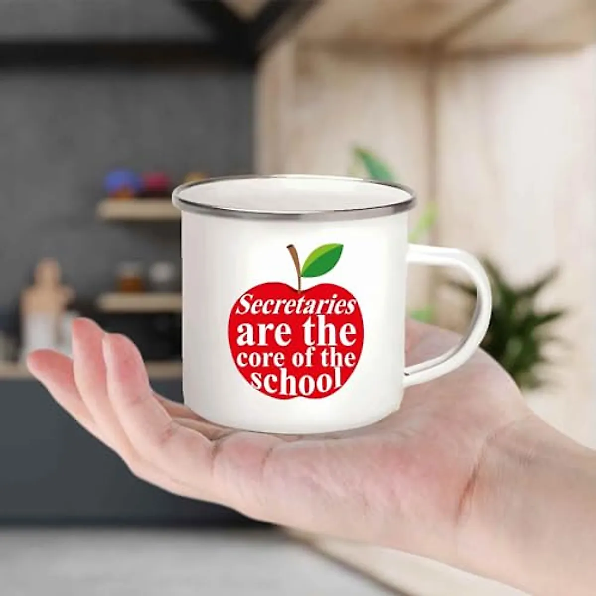 Funny Gift - Secretary Appreciation Gift, A Gift For Secretaries - Core Of The School, Quote On 12oz Enamel Silver Mug