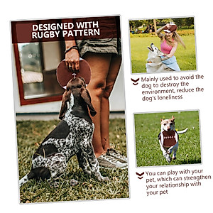 Ipetboom Rugby-Shaped Pet Interactive Plaything Floating Dog Toy Plush Plastic Dog Flyer Toy Fun for Pups