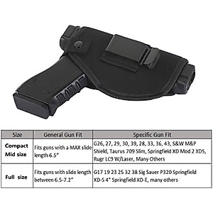 Galaxylense 2 Packs Universal Gun Holster Concealed Carry for Men Women Right and Left Hand Draw Fits All Firearms