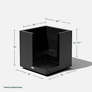 Veradek Block Series Cube Plastic Planter - Large Square Planter for Indoor or Outdoor Patio/Garden | Durable All-Weather Use with Drainage Holes | Modern Décor for Tall Plants, Trees, Flowers