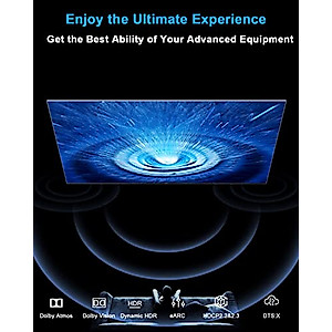 PEUZAVA 8K HDMI Cable 10ft, 48Gbps Ultra High Speed HDMI 2.1 Cord, 8K@60HZ 4K@120Hz eARC HDR10 HDCP 2.2&2.3 Dolby Compatible with PS5 PS4 Xbox Series X Switch Apple Samsung Sony LG Roku TV Blu-ray