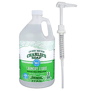 Charlie's Soap HE Hypoallergenic Liquid Laundry Detergent with Pump, 1 Gallon