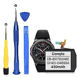 [430mAh] Battery for Samsung Gear S3 Frontier(SM-R760) and Gear S3 Classic, (2023 New Version) Upgrade Replacement Battery for SM-R770, BR760, R765, EB-BR760ABE, GH43-04699A with DIY Repair Tool Kits