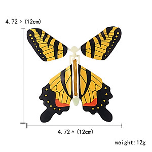 BFY Magic Flying Butterfly Wind Up Toys for Card, Gag Gifts for Kids Great Surprise Colorful Butterfly in Book Greeting Card Books for Wedding Party (5 Pcs)